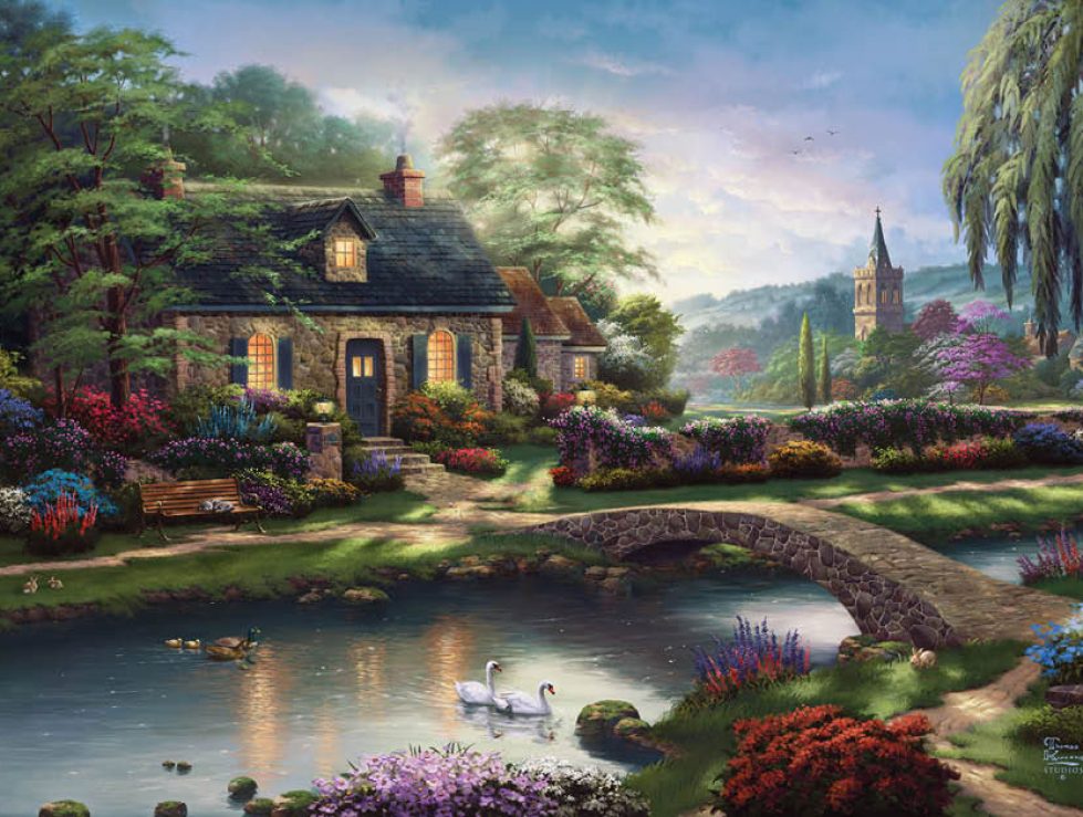 10 Whimsical Cottage Paintings – Thomas Kinkade Gallery Of Murfreesboro